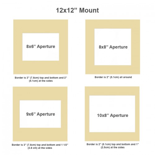 12x12" Square Bevel Edge Photo Picture Mount