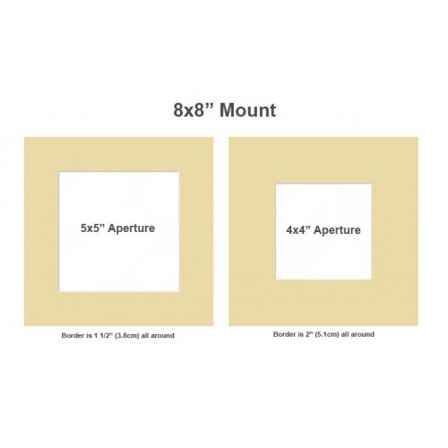 8x8" Square Bevel Edge Photo Picture Mount